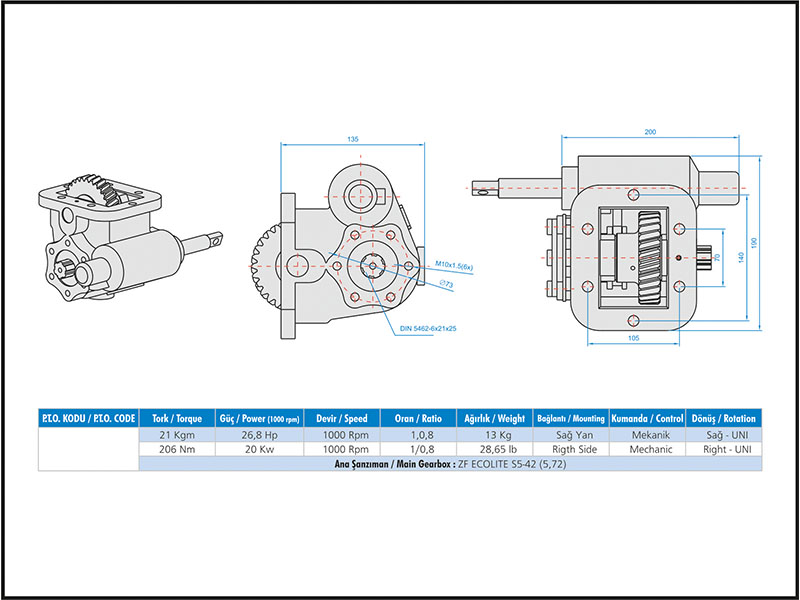 Power Take Off - PTO - Suction Fittings - Speed Sensor - AntiShock ...